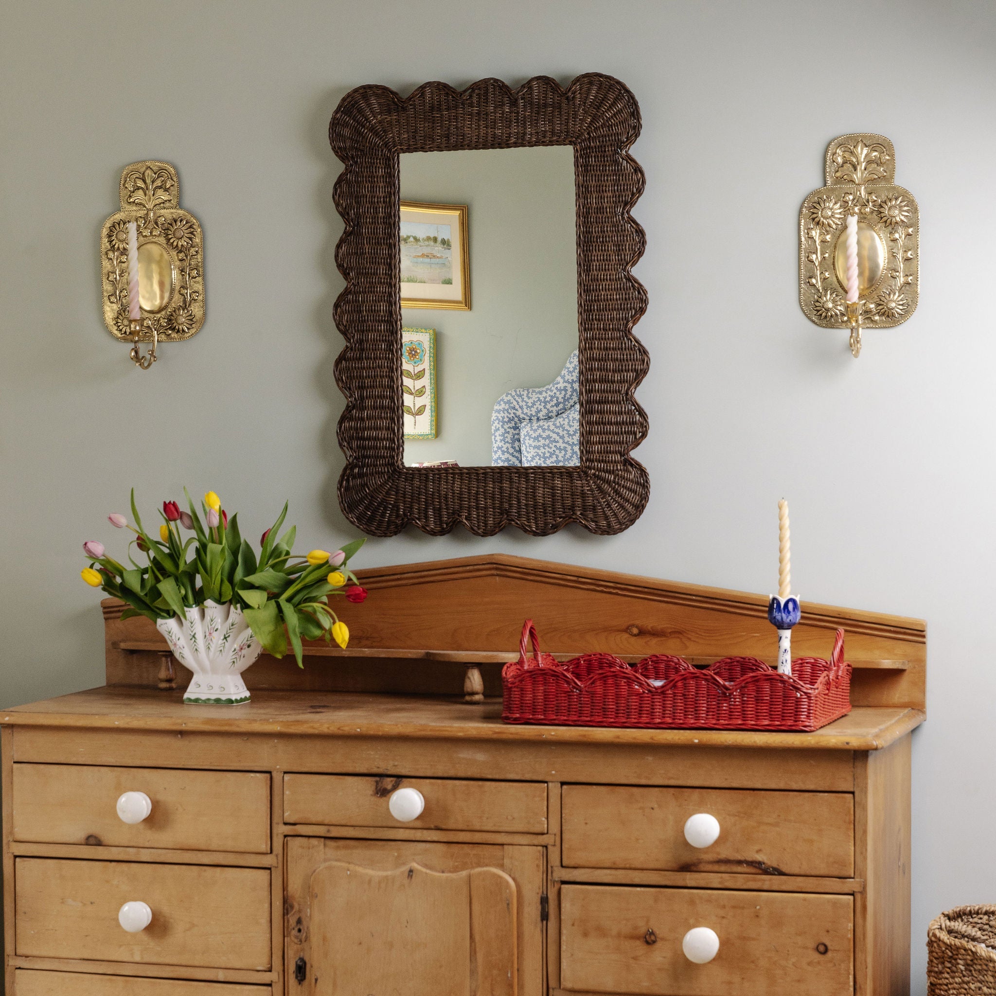 Rattan Mirrors | Asymmetric Mirrors | Scalloped Mirrors | Hastshilp ...