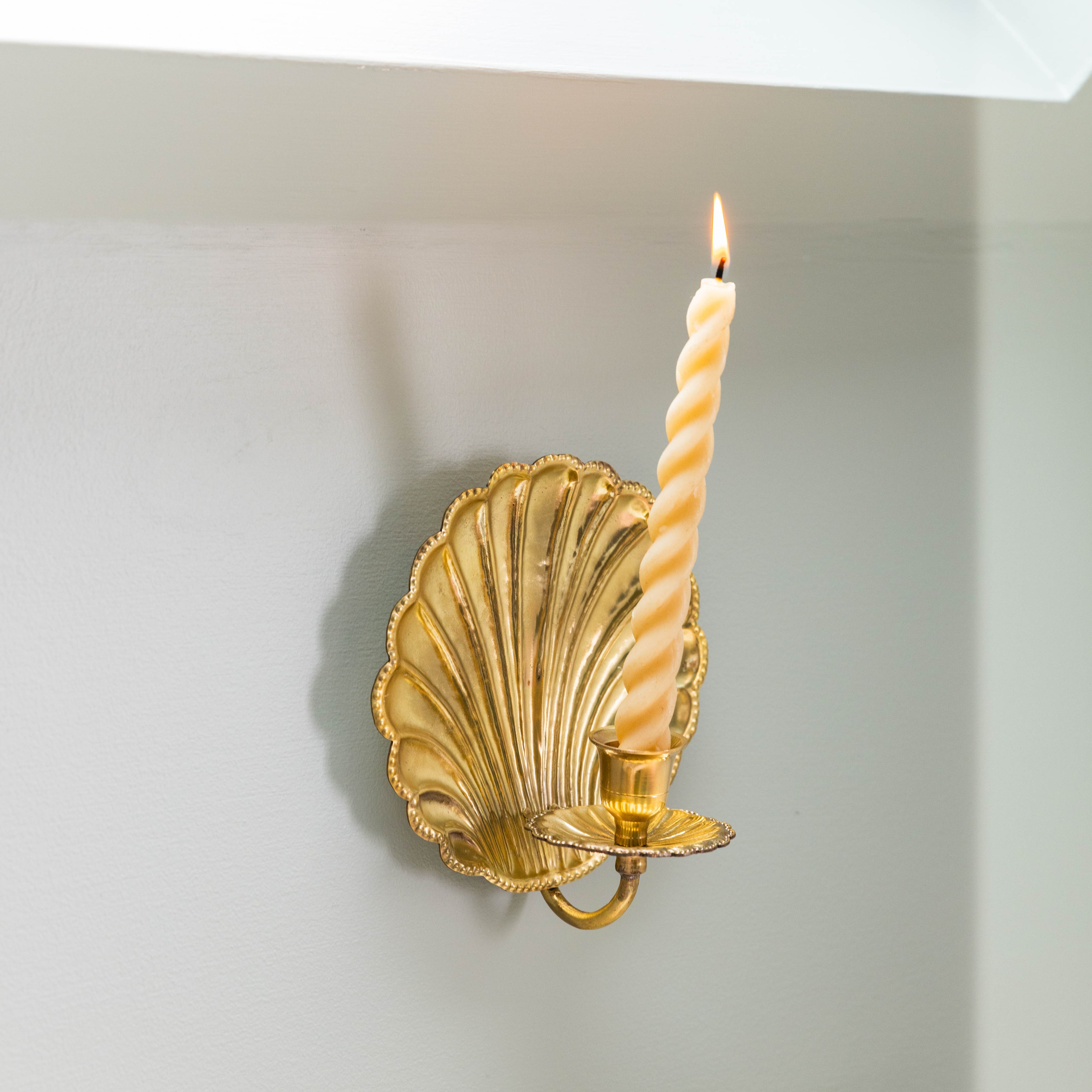 Brass Shell Wall Sconce (Single) | Candle Holders | Hastshilp.co.uk