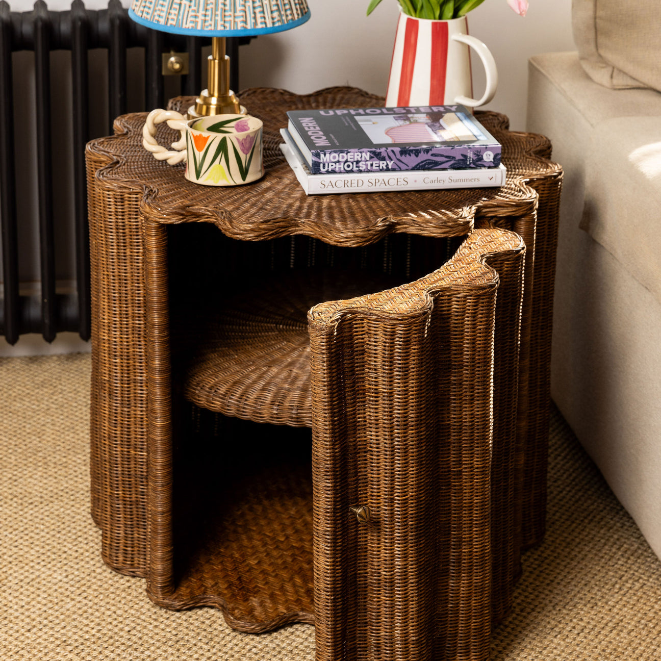Ruby Rattan Coffee Table | Wavy Wicker Side Table | Hastshilp.co.uk