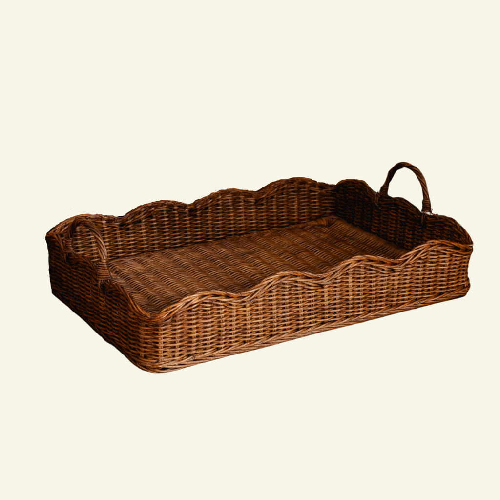 Rattan Scalloped Tray | Wicker Serving Tray | Hastshilp.co.uk – hastshilp
