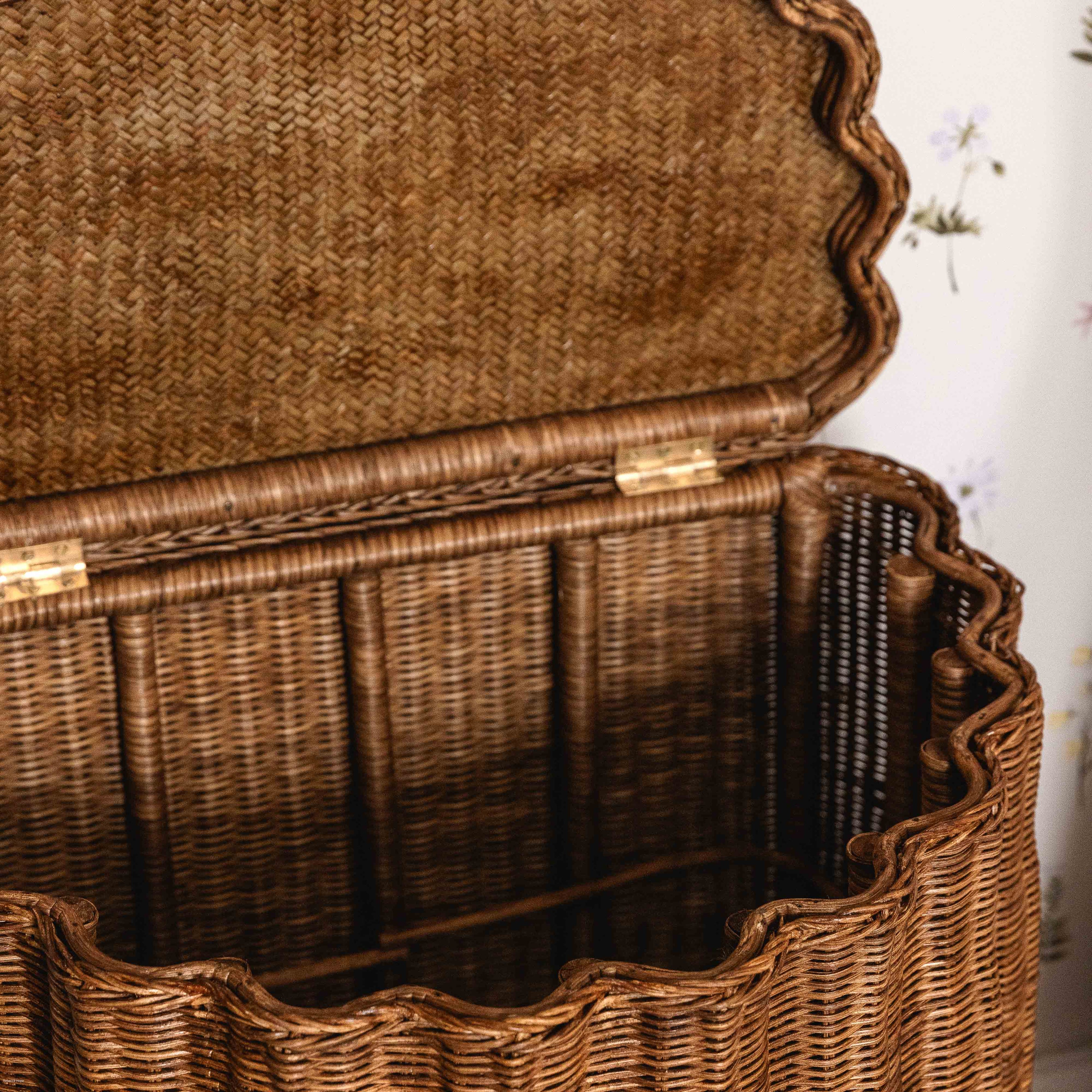 Shell Rattan Side Table | Rattan Wavy Laundry Basket | Hastshilp.co.uk